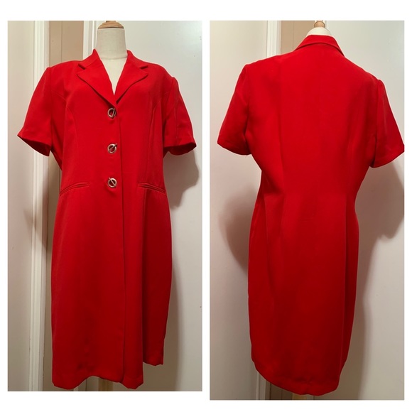 Dani Max | Jackets & Coats | Vintage 9s Dani Max Red Long Blazer Short ...
